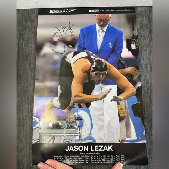 Other | Jason Lezak Olympic Swimmer Small Autographed Poster Like New ...